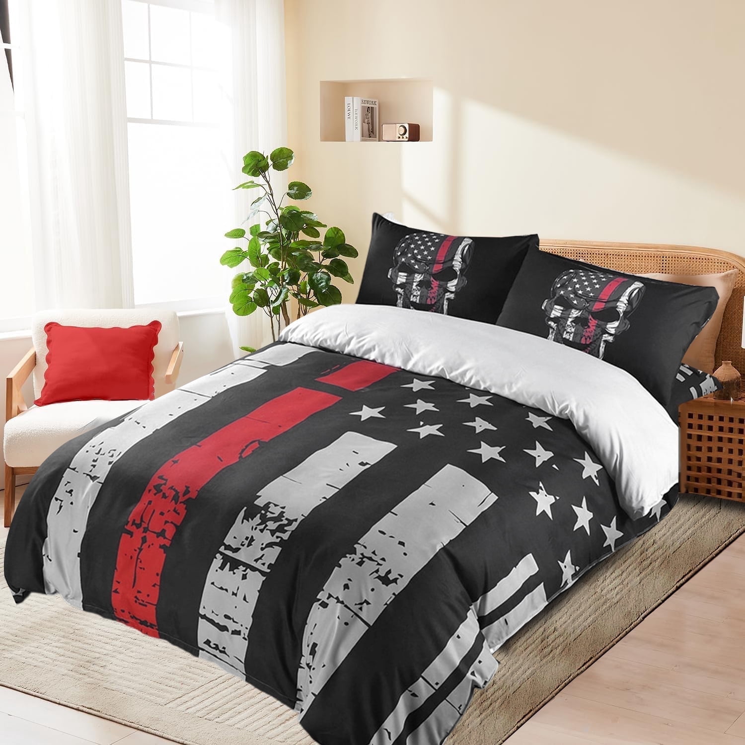 3Pcs American Flag Bedding Set Full Size Holiday American Flag Duvet ...