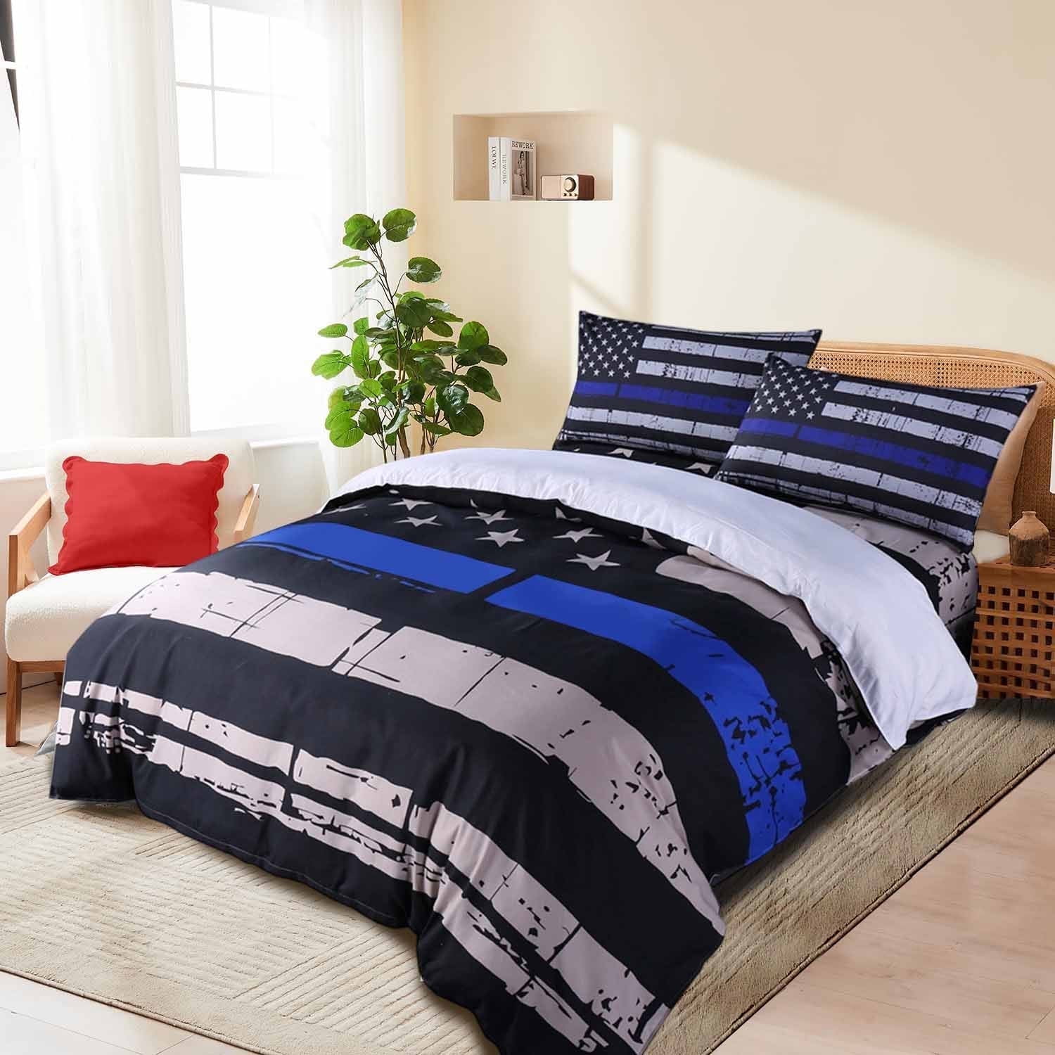 ARL Home 3Pcs American Flag Bedding Set Queen Size Holiday American ...