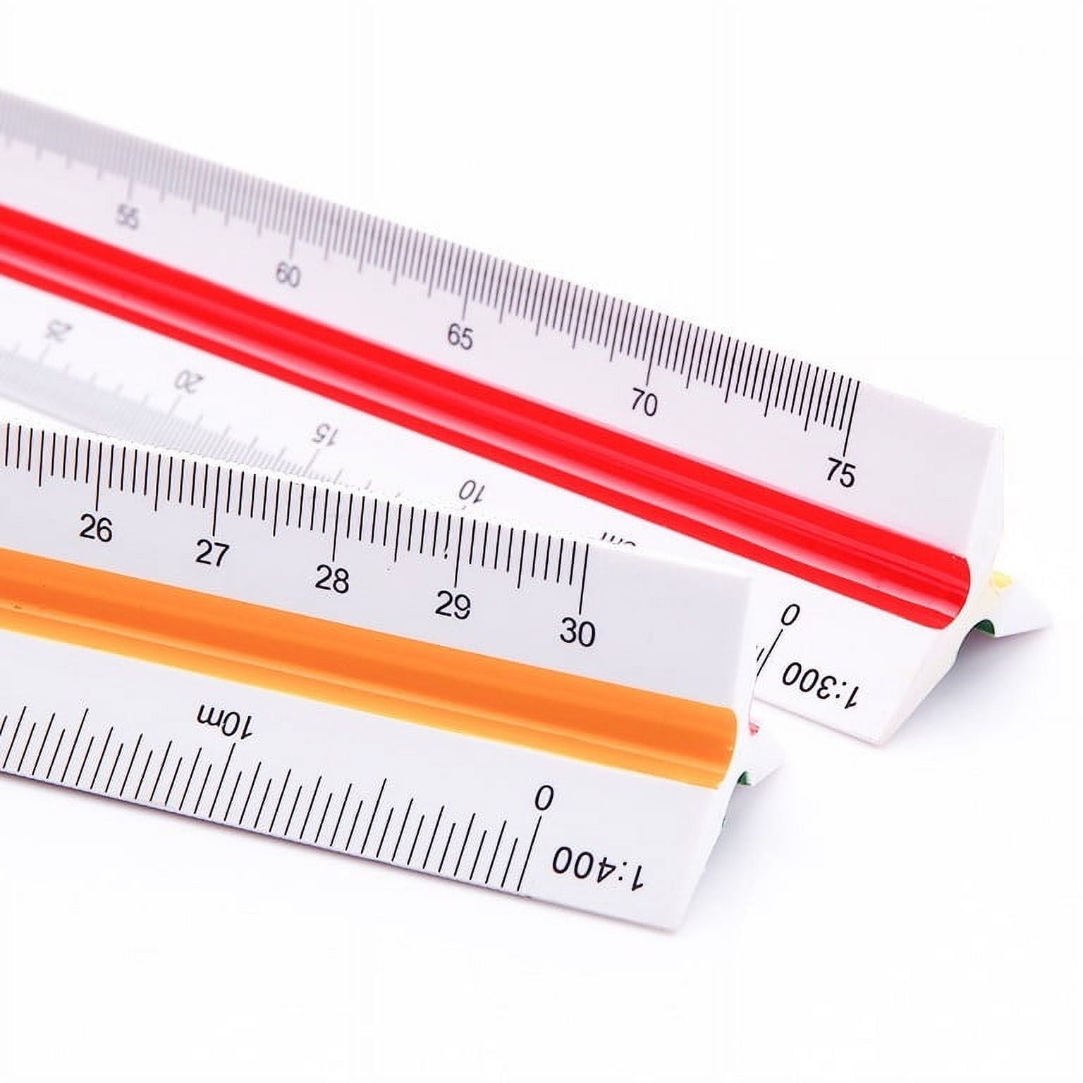 3Pcs Architectural Ruler - 30.cm - Aluminum Triangular - Color-Coded ...