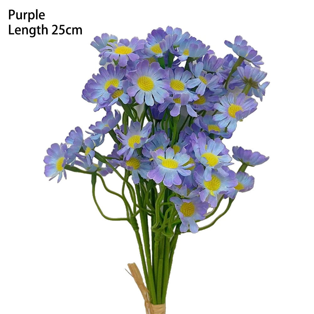 3Pcs Artificial Daisy Flower Bunch Multipal-Color Memorial Flowers ...