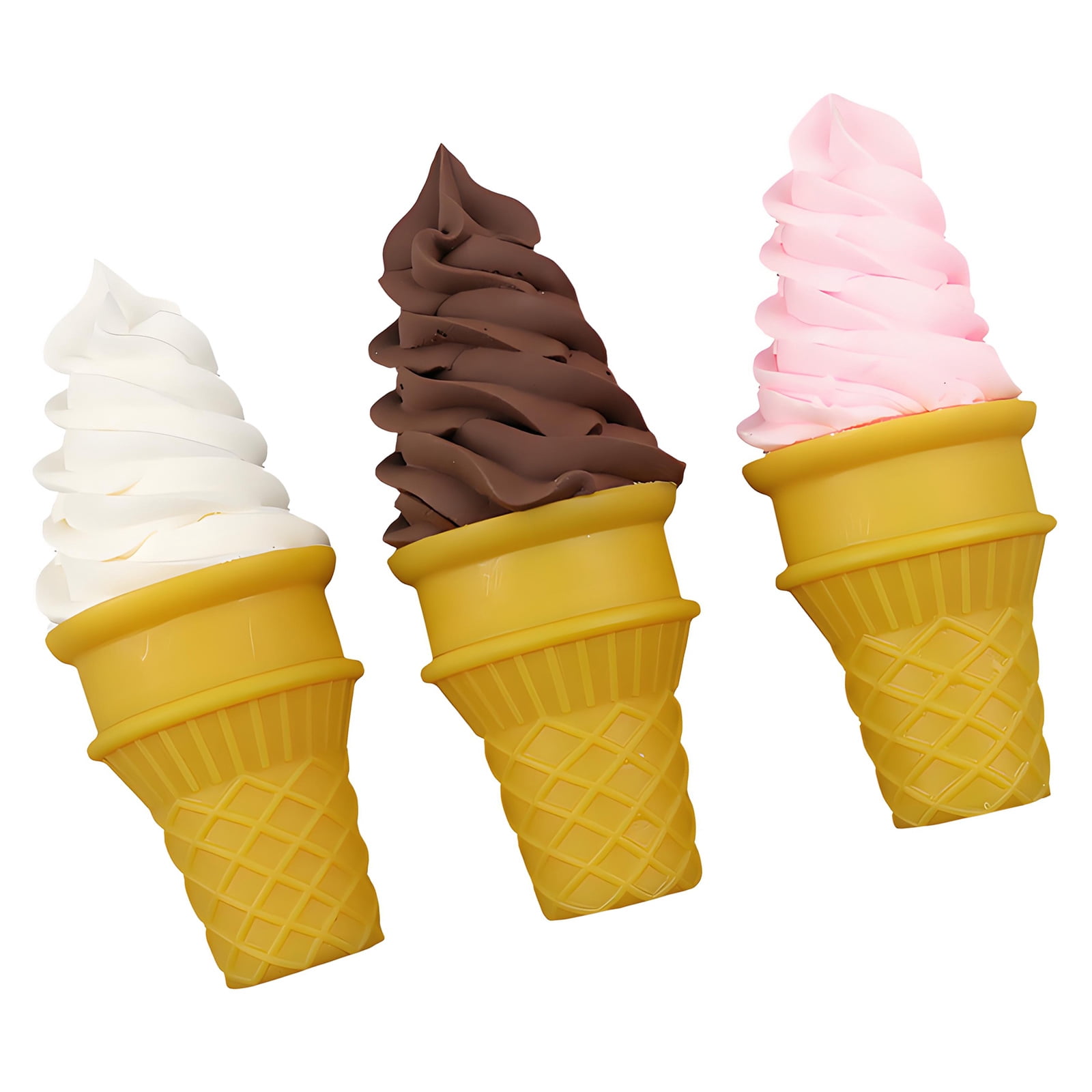 3Pcs Artificial Ice Cream Cone Realistic Simulation Dessert Models For ...