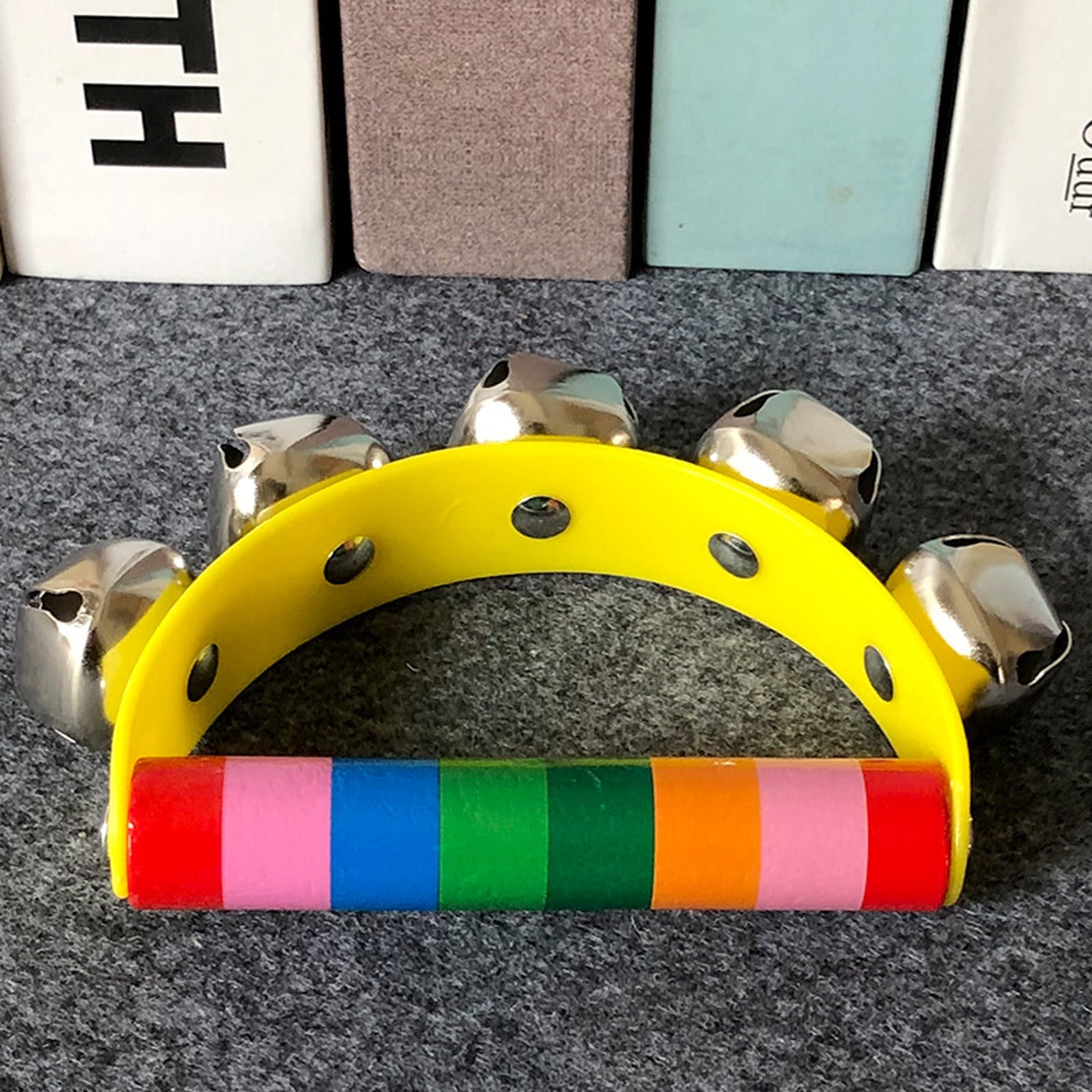 3Pcs Baby'S Semicircle Hand Bells Wooden Handle J Ingle Bell Rattle ...