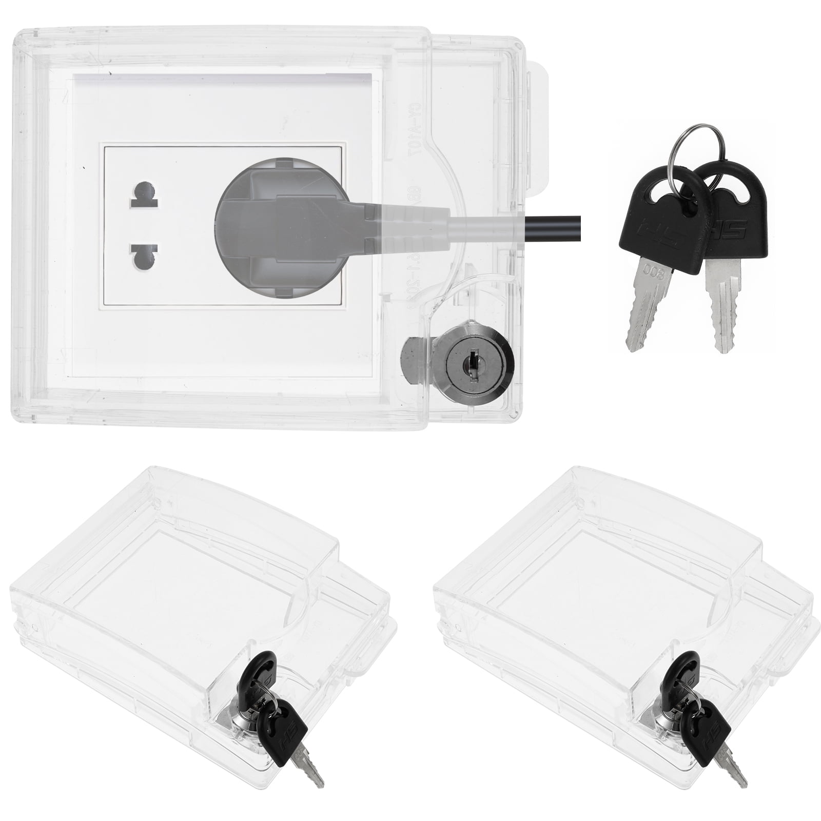 3Pcs Baby Safety Outlet Cover Box-Key Lock for Much Better Toddler ...