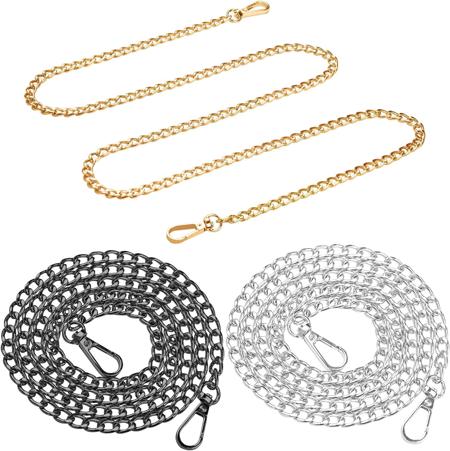 3Pcs Bag Purse Chain Straps,47inch Chain Purse Strap Accessories for ...