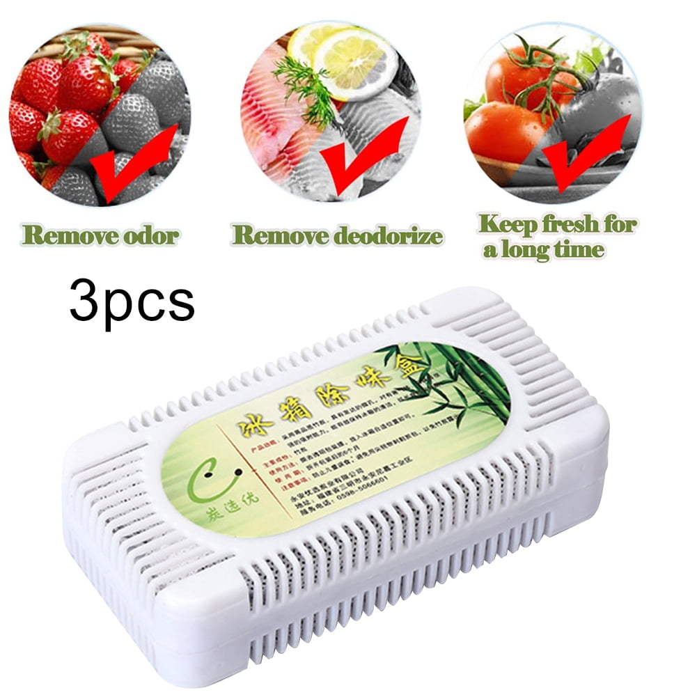 3Pcs Bamboo Charcoal Air Purify Deodorizer Fridge Freezer Closet ...