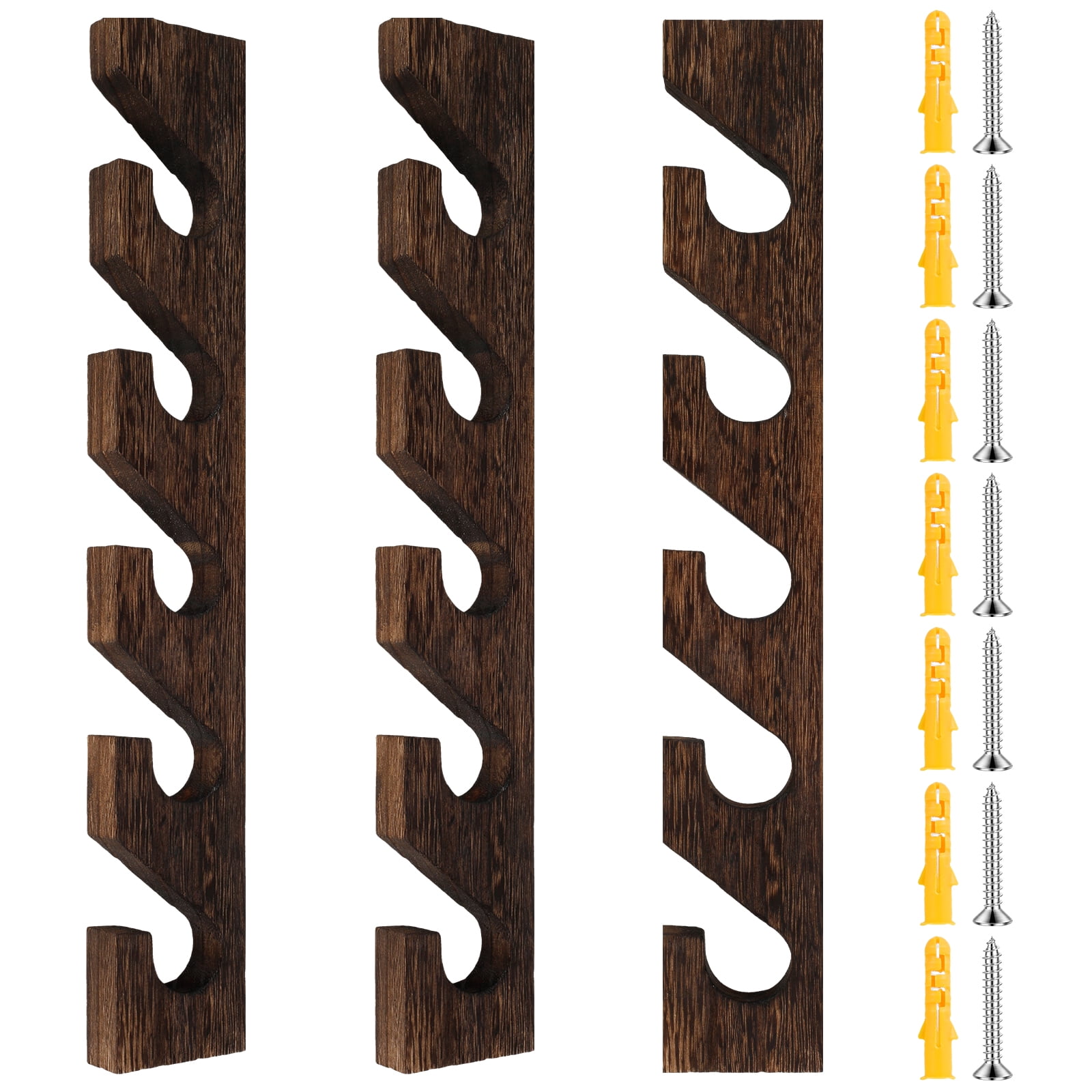 3Pcs Baseball Cap Display Rack Wall Mounted Hat Organizer Holder Wooden ...