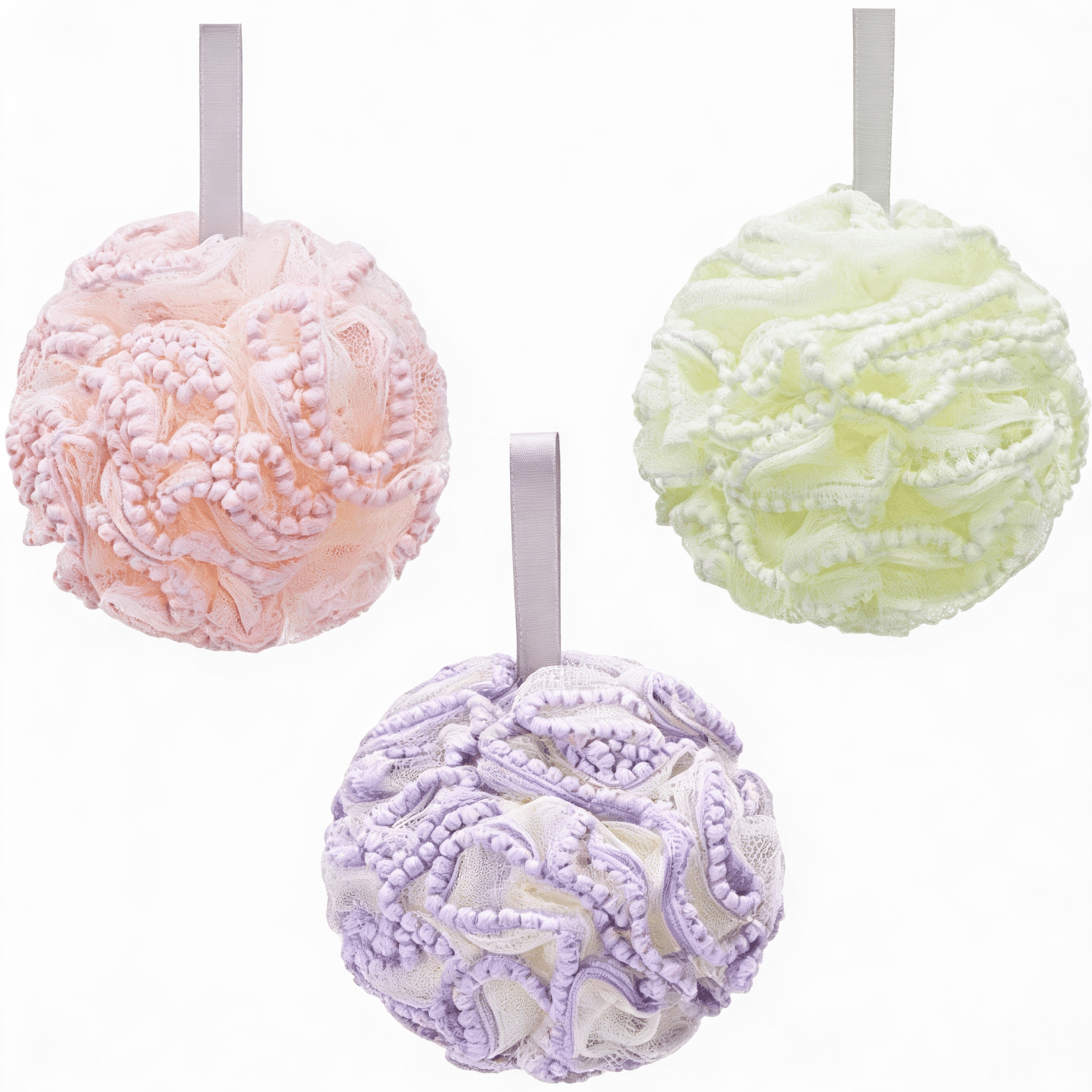 3Pcs Bath Charcoal Loofah Sponge Wash Back Scrubber Bathroom Men ...