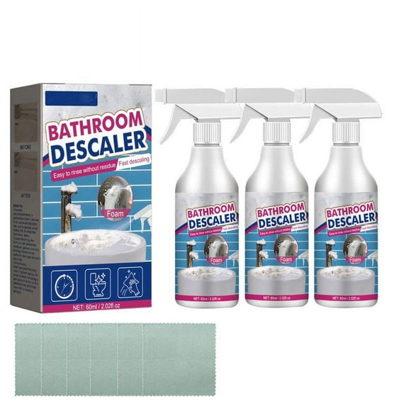 3Pcs Bathroom Foam Cleaner Spray Powerful Descaling Cleaning Agent for ...
