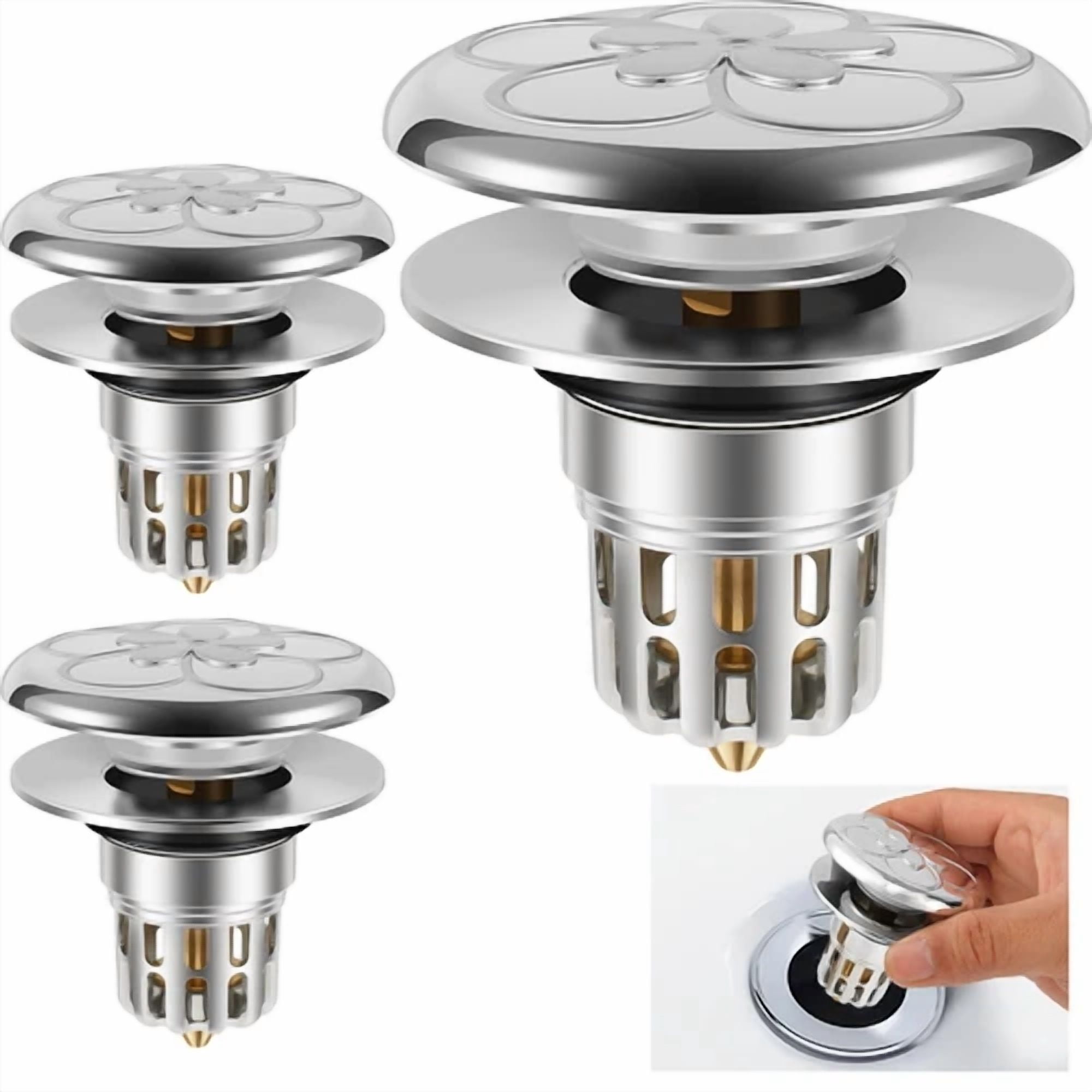 3Pcs Bathroom Sink Stopper With Drain Hole Pop Up Sink Drain Stopper ...