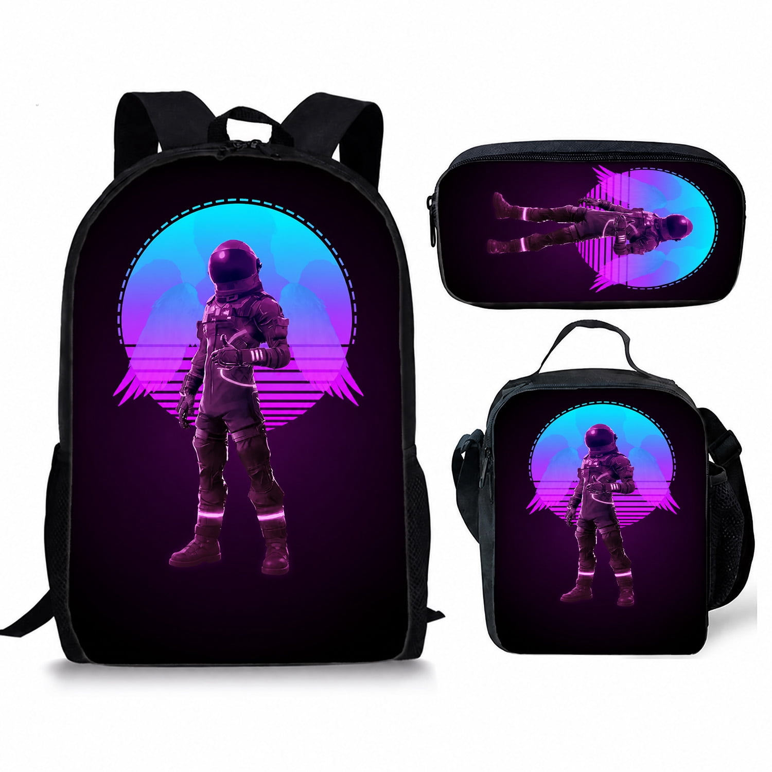 3Pcs Battle Royale Gaming Schoolbag Set, Large Backpack with Lunch Bag ...