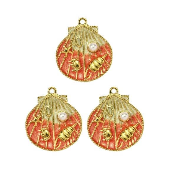 3Pcs Beach Styles Necklace Pendants Vibranting Seashells Charm ...