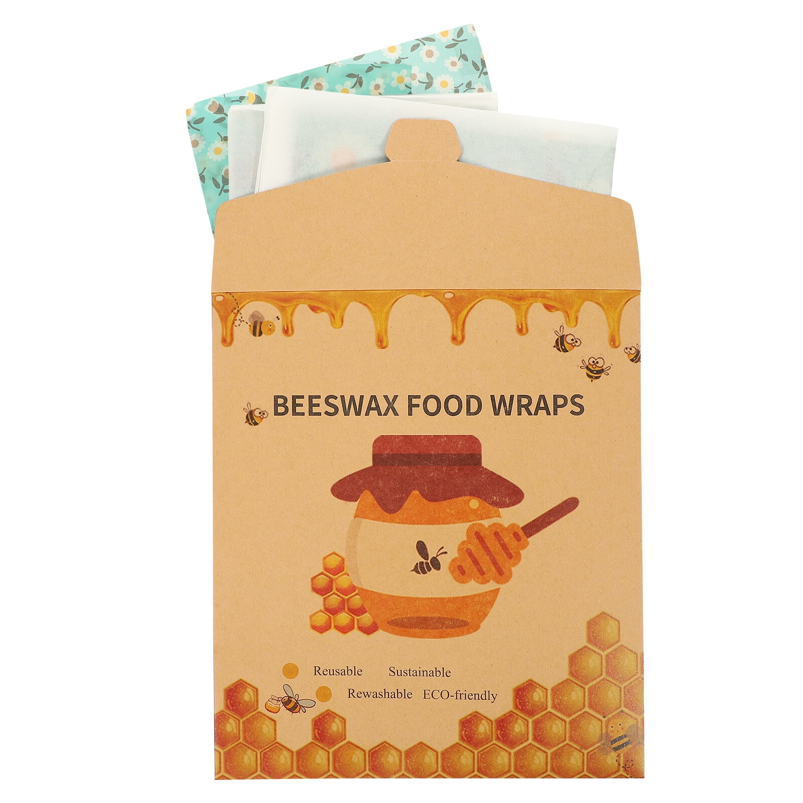 3Pcs Beewax Food Wraps Sustainable Food Wraps Reusable Food Wrapping ...