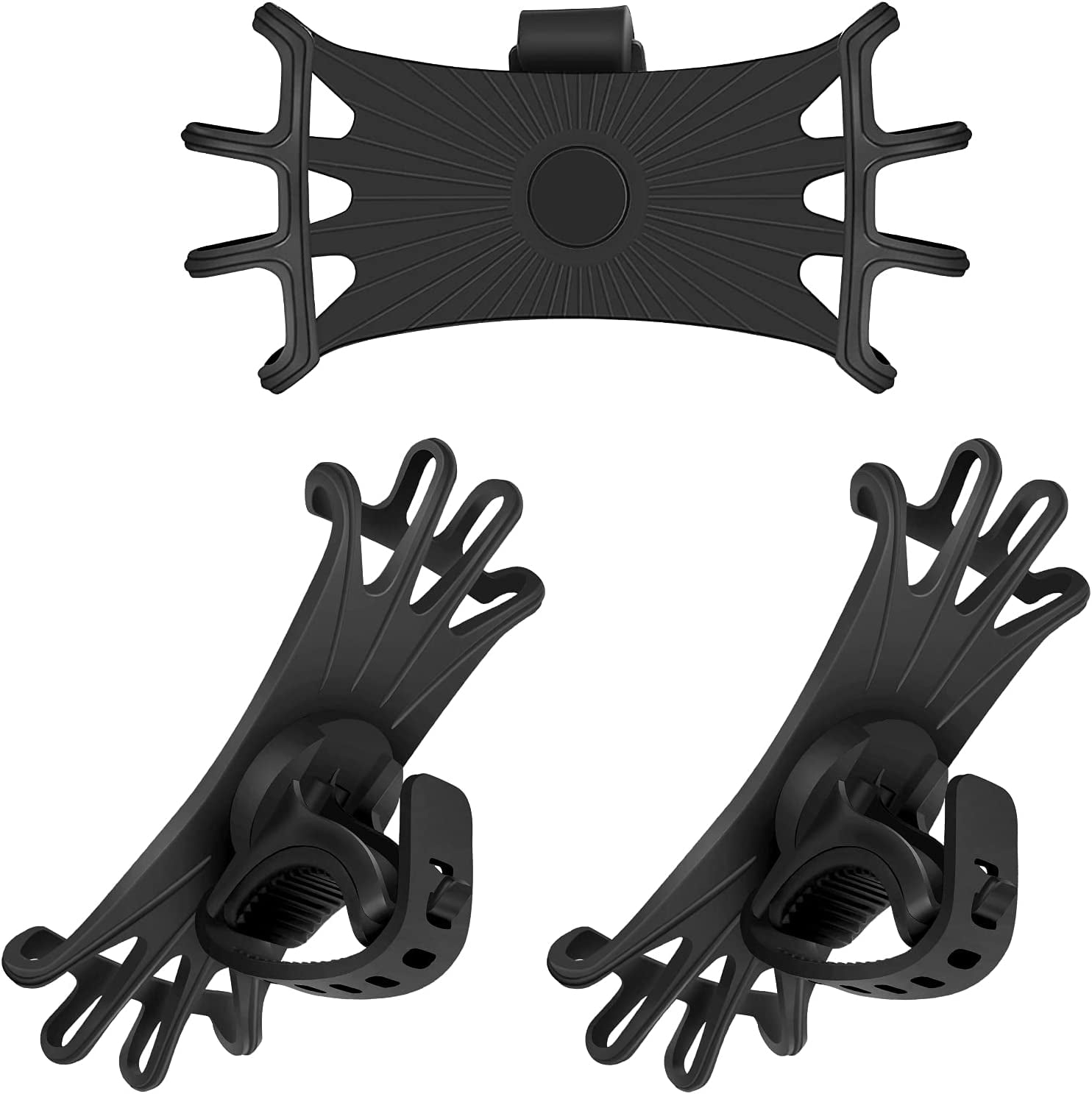 3Pcs Anti-Shake Bike Phone Mount, Adjustable Rotating Holder, Suitable for 4-6 Inch Phones ...