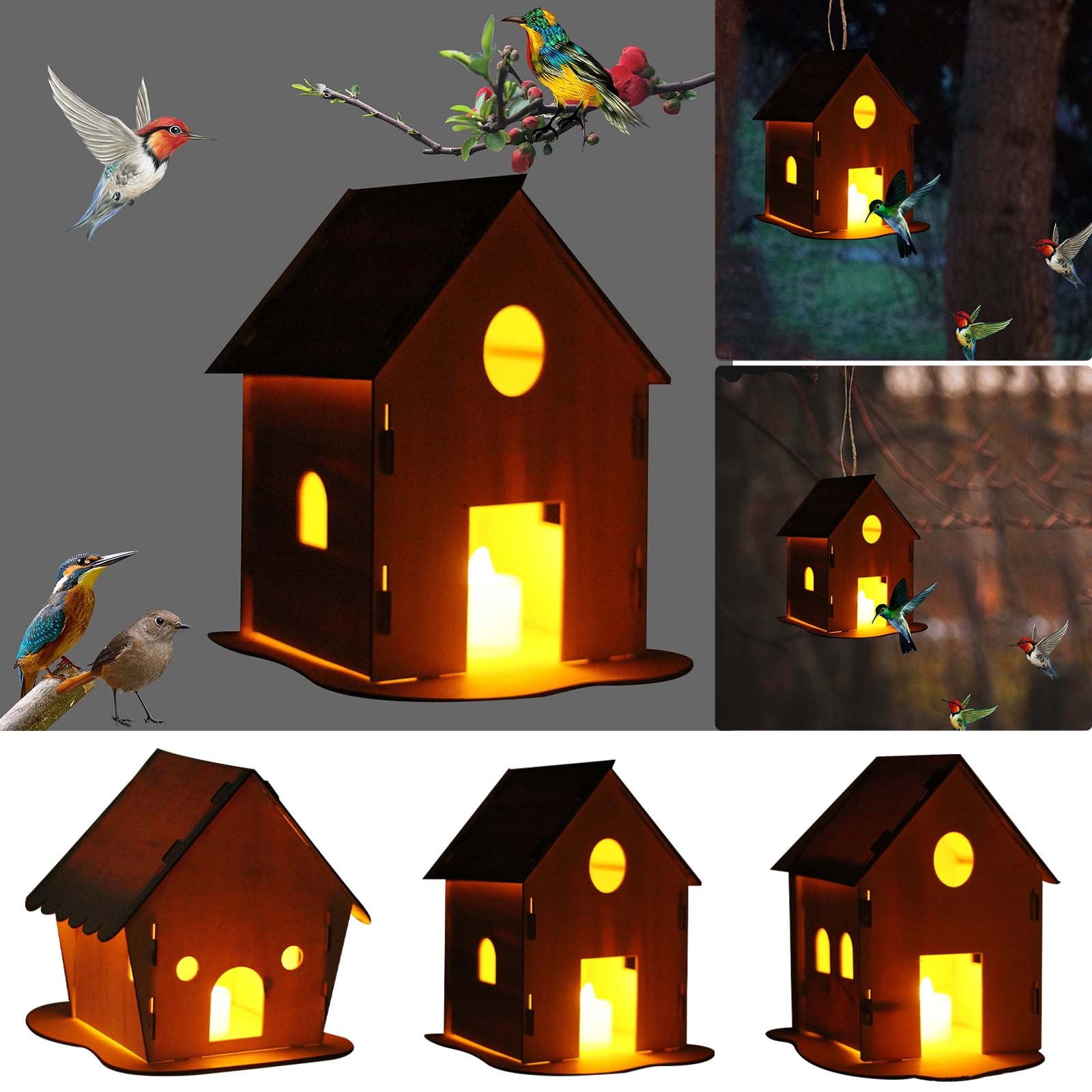 3Pcs Bird House Kadlawus Bird House DIY Wooden, Assembled Birdhouse ...