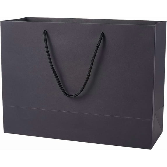3Pcs Black Paper Goodie Bags Gift Wrap Bag Large Rectangular Shopping ...