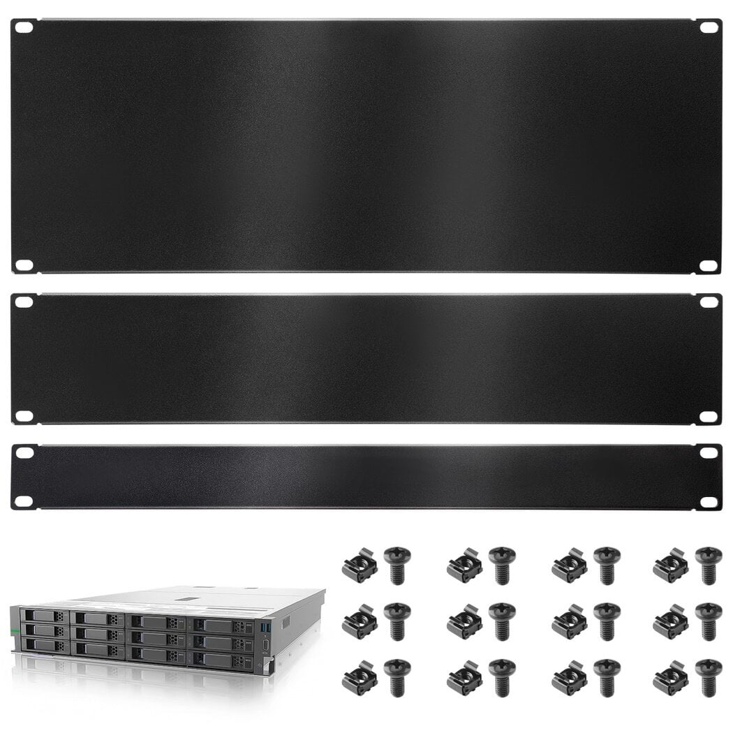 3Pcs Blank Rack Mount Panel Spacers, 1U, 2U, 4U Server Rack Mount ...