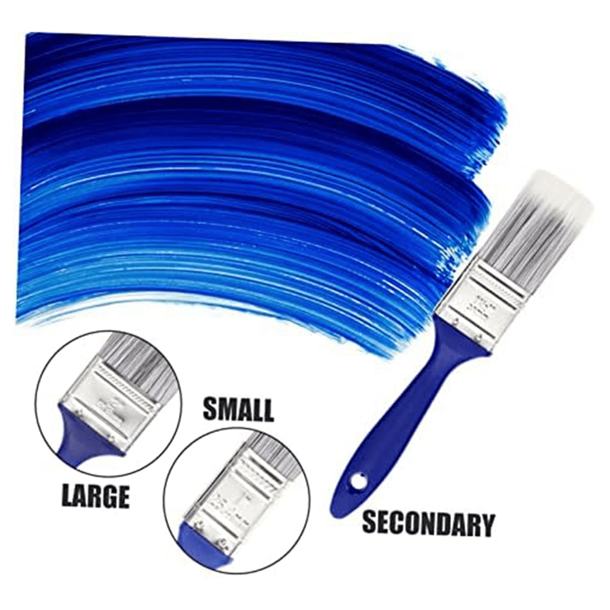 3Pcs Blue Plastic Handle Brush Paint Brushes Bulk Glue Brush Varnishes ...