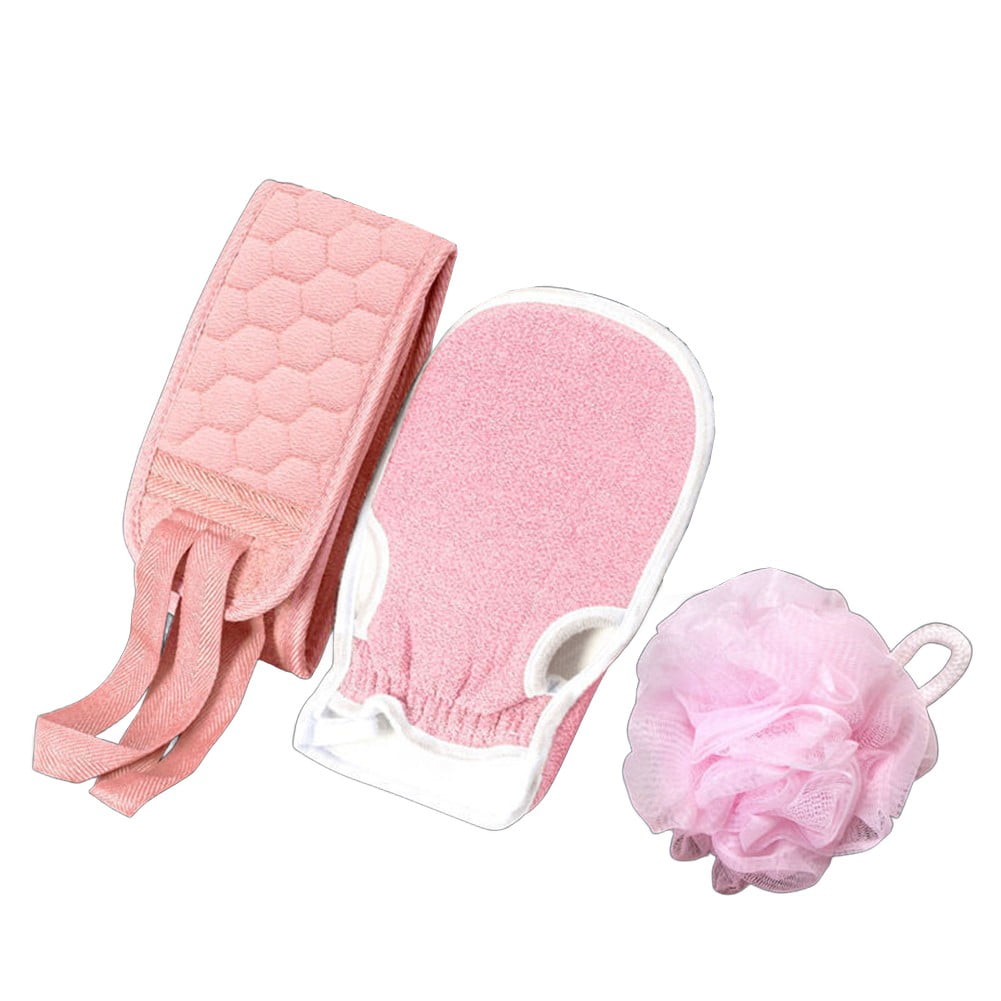 3Pcs Body Scrubber Set, Bath Glove, Shower Brush, Exfoliating Scrub ...