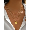 3Pcs Bohemian Starfish & Shell Layered Necklace, Gold & White for Women ...
