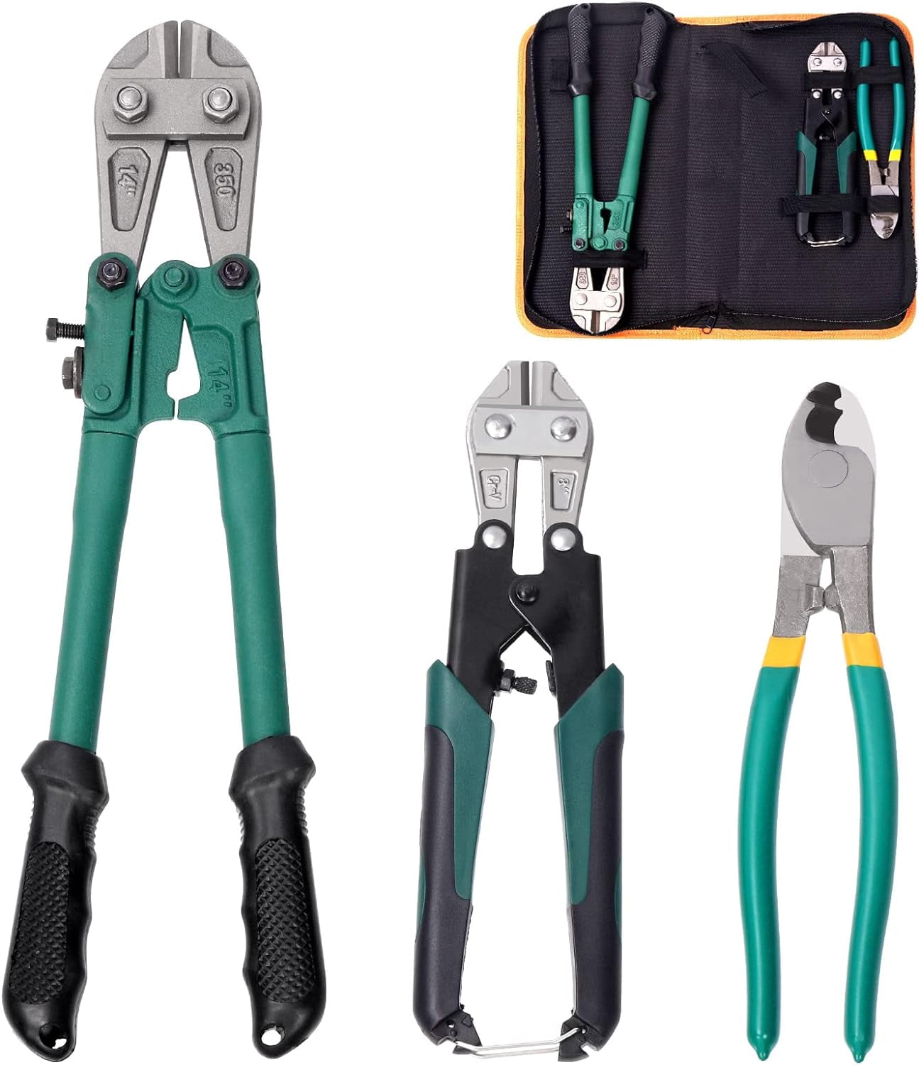 3Pcs Bolt Cutter and Cable Cutter Pliers Set, Heavy Duty 14" Bolt ...