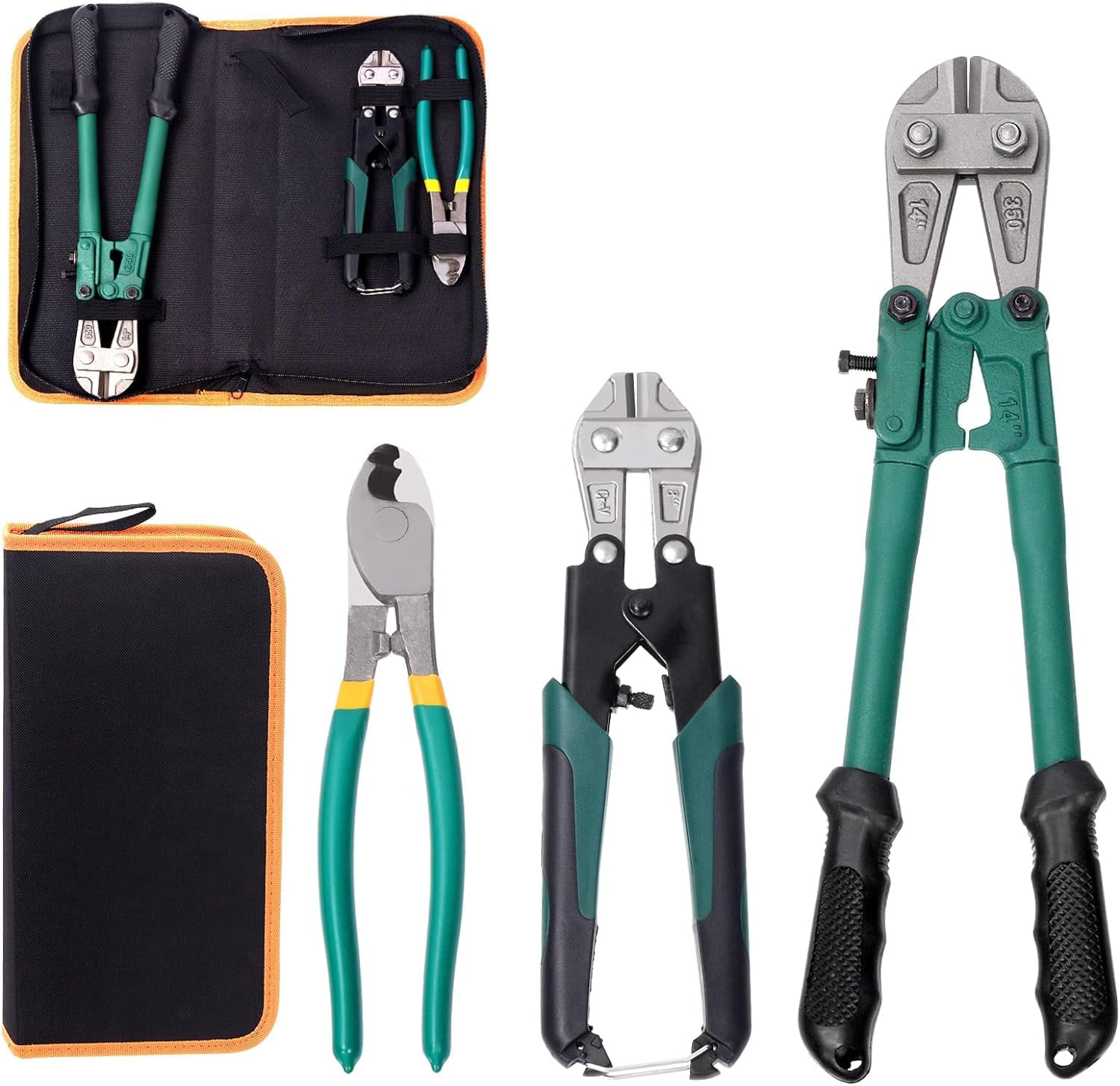 3Pcs Bolt Cutter and Cable Cutters Pliers Set, 8 Inch Bolt Cutter + 14 ...