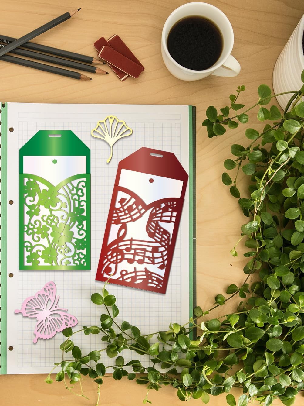 3Pcs Bookmark Theme Carbon Steel Embossing Stencils Template DIY ...