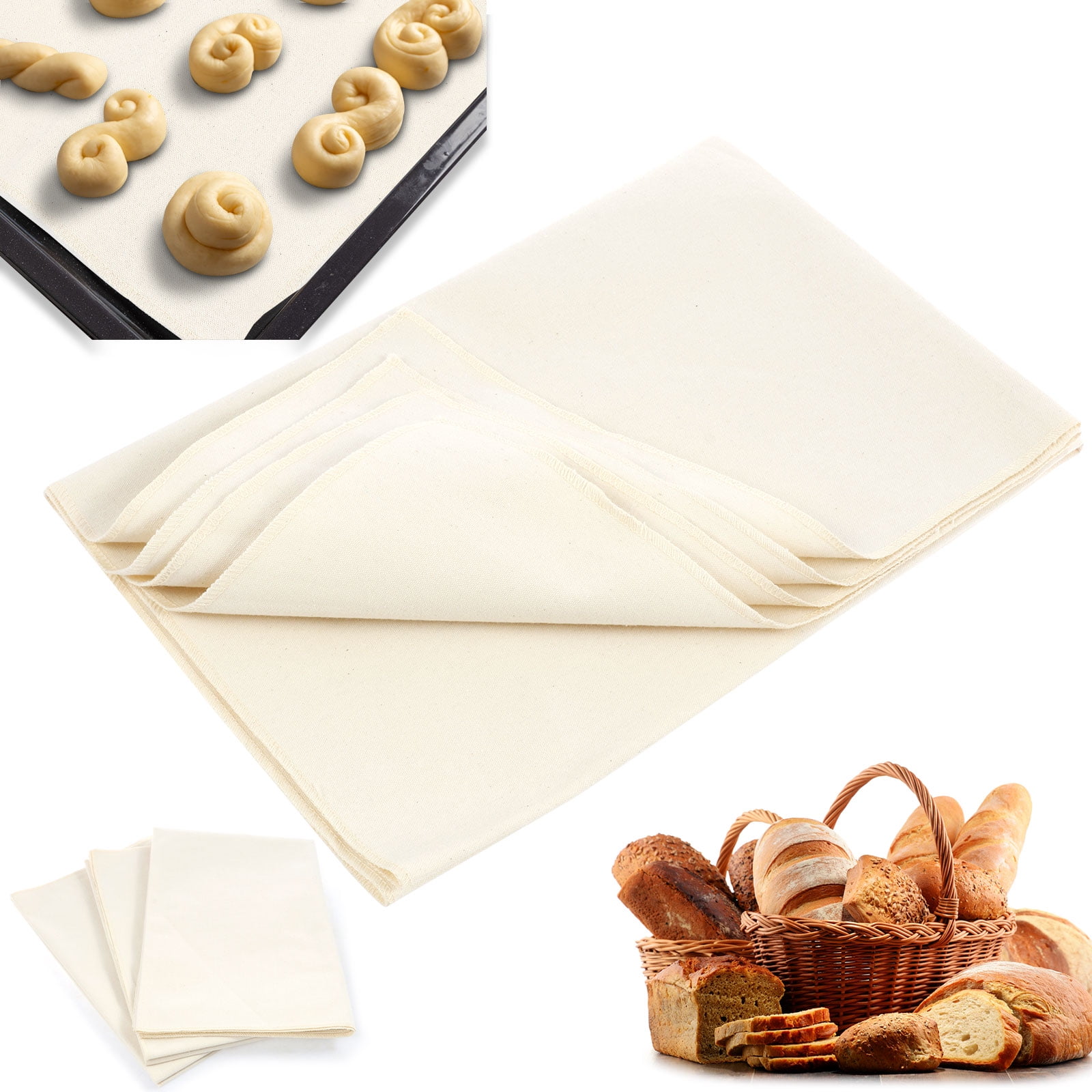 3Pcs Bread Dough Proofing Cloth Unbleached Cotton Bread Proofing Cover ...