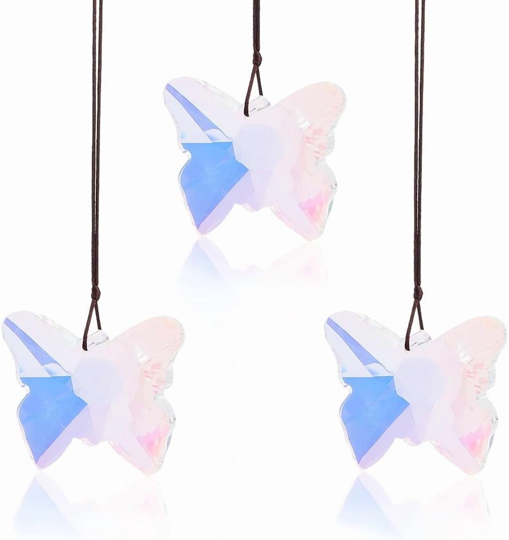 3Pcs Butterfly Suncatchers Rainbow Prisms Sun Catchers 11.81Inch Glass ...