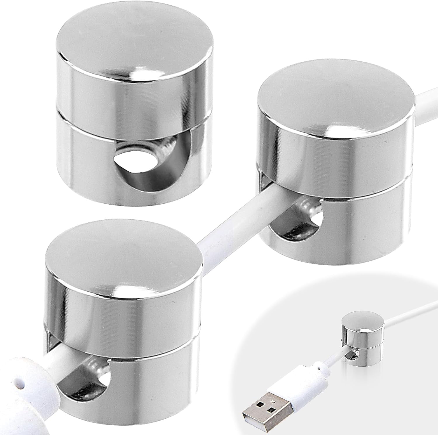 3Pcs Cable Anchors for Desk, Gun Metal Cord Anchors Holder Aluminum ...