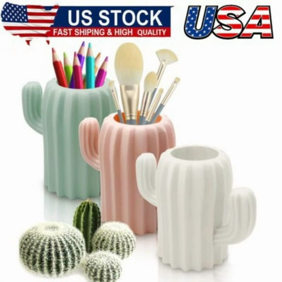 3Pcs Cactus Cute Pen Holders For Desk,Cute Pencil Holders Pens Cups ...