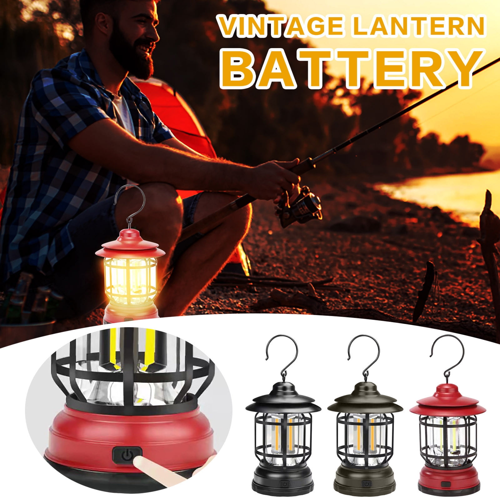 3Pcs Camping Tent Light under $5! Yannianjz Camping Lantern, Battery ...