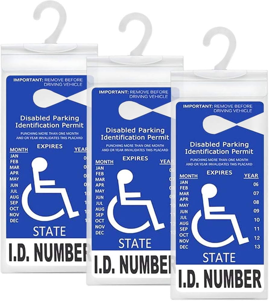 3Pcs Car Handicap Holder Placard, Disabled Parking Permit Holder with ...