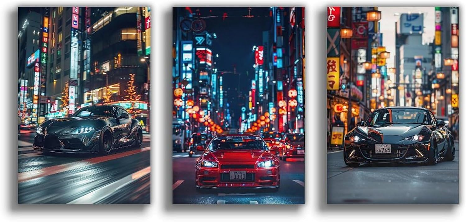 3Pcs Car Posters Supercar Poster Art Prints For Walls Vintage Racing ...