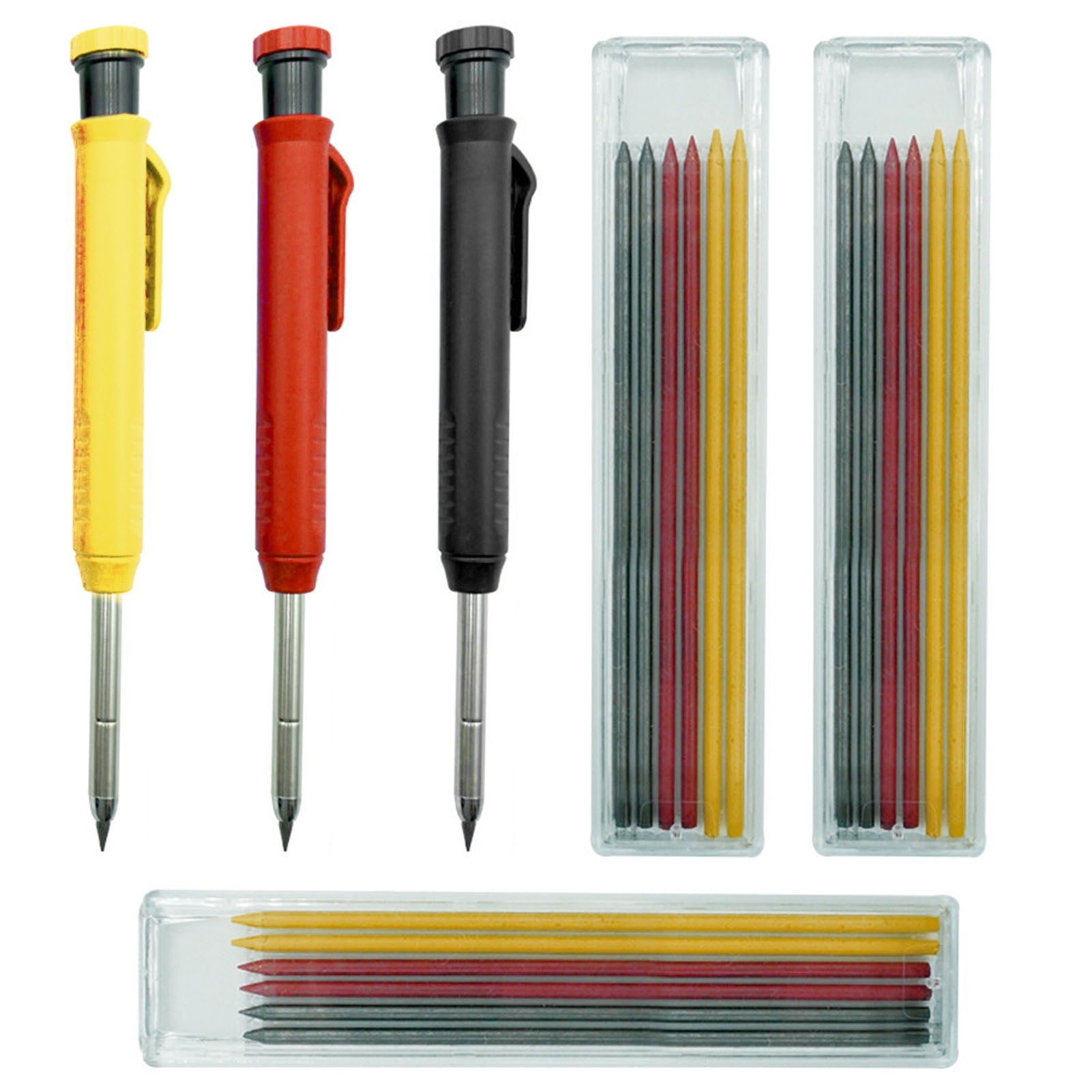 3Pcs Carpenter Pencils with 18 Refills Mechanical Pencils Quick-drying ...