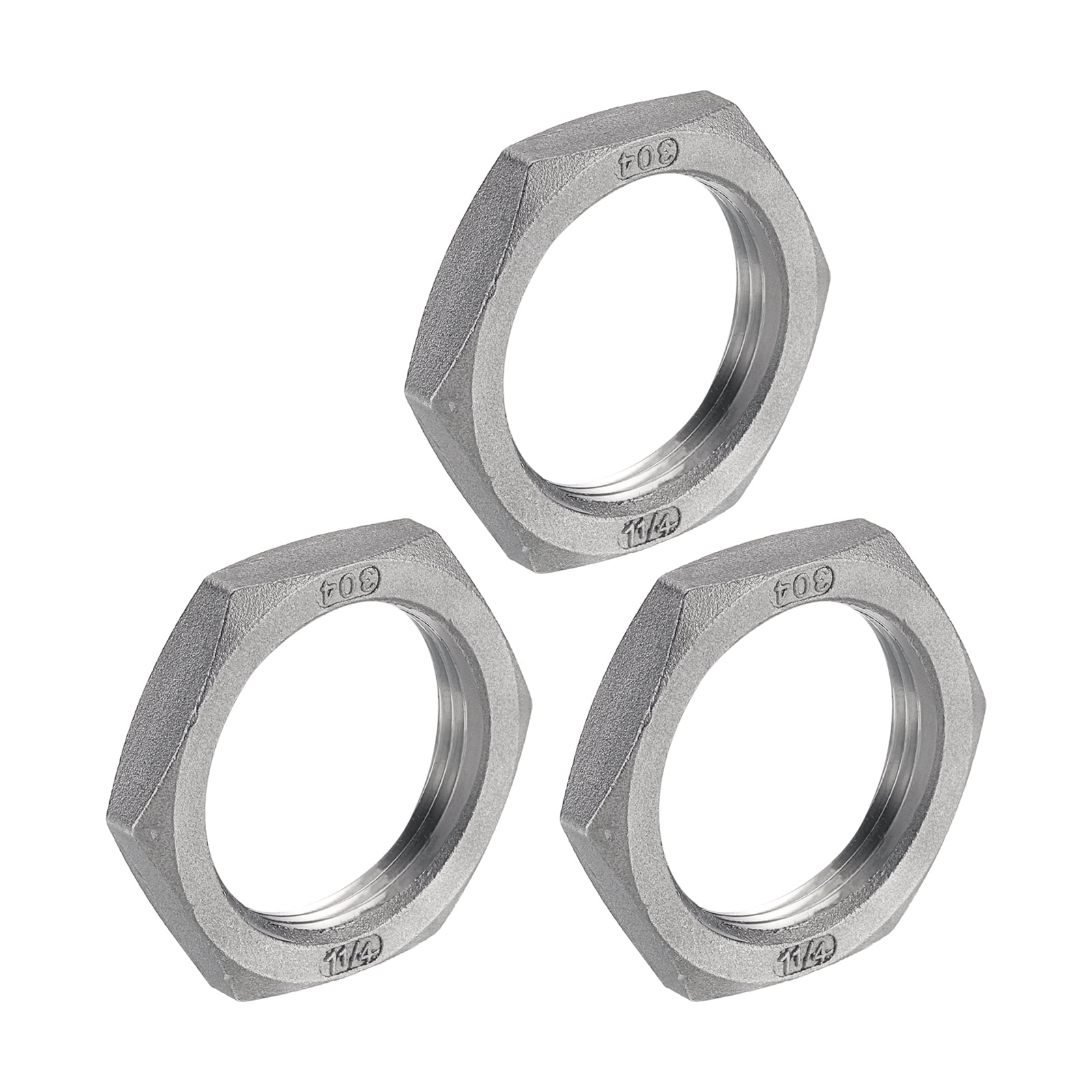 3Pcs Cast Pipe Fitting Hex Locknut, 304 Stainless Steel Hex Lock Nut PT ...