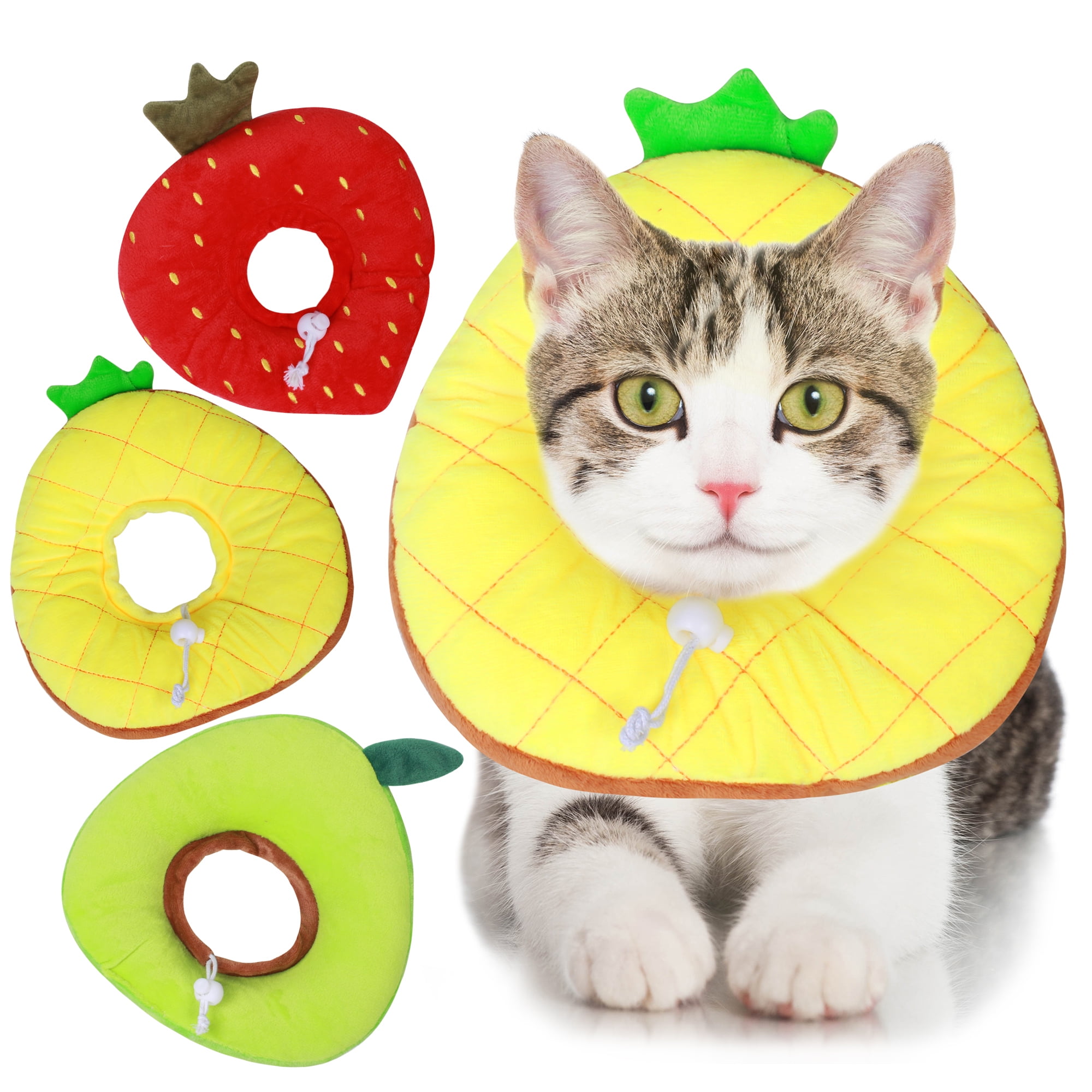 3Pcs Cat Cone Collar Soft Adjustable Cat Recovery Collar Kitten Cones ...