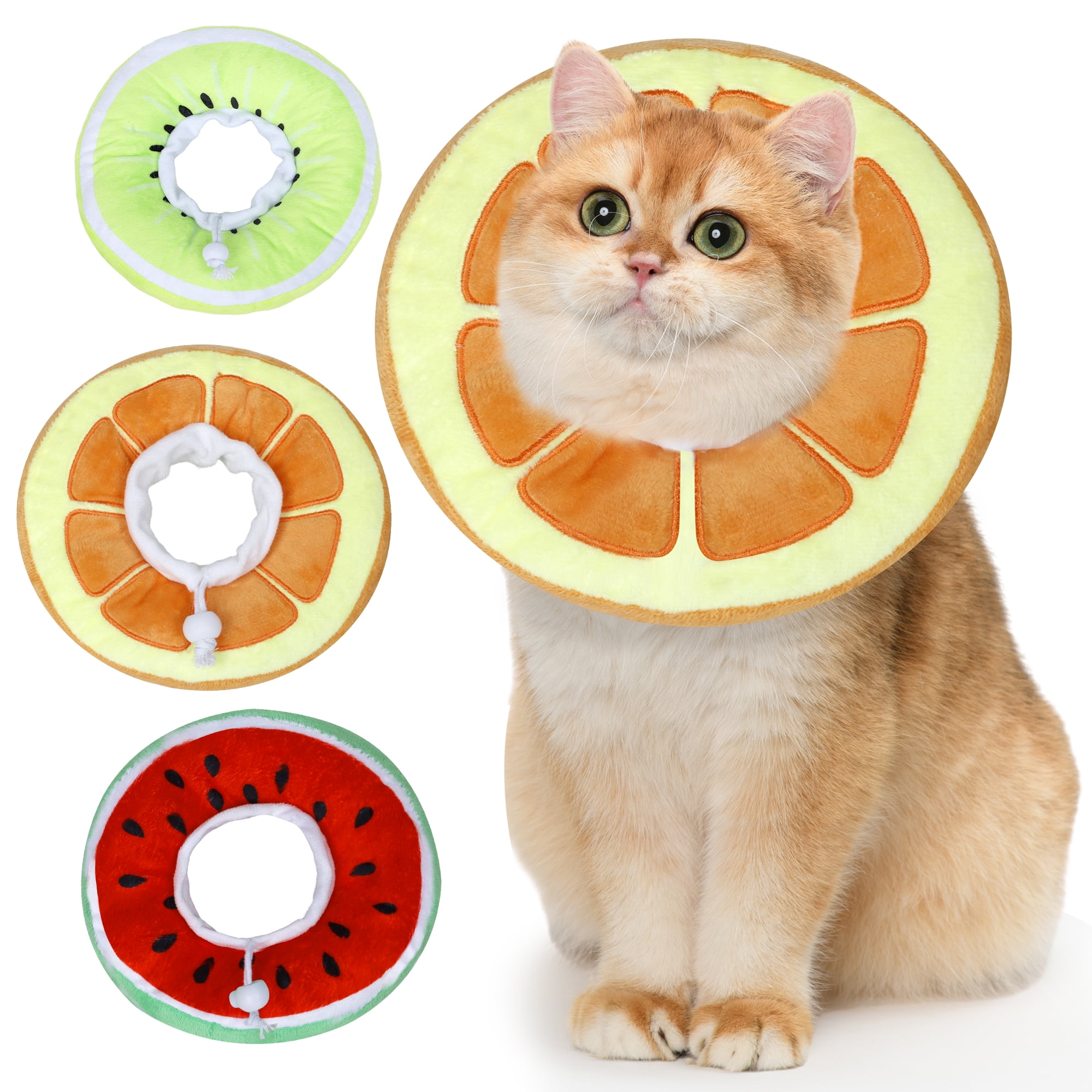 3Pcs Cat Cone Collar Soft, Adjustable Cute Cat Recovery Collar Cat ...