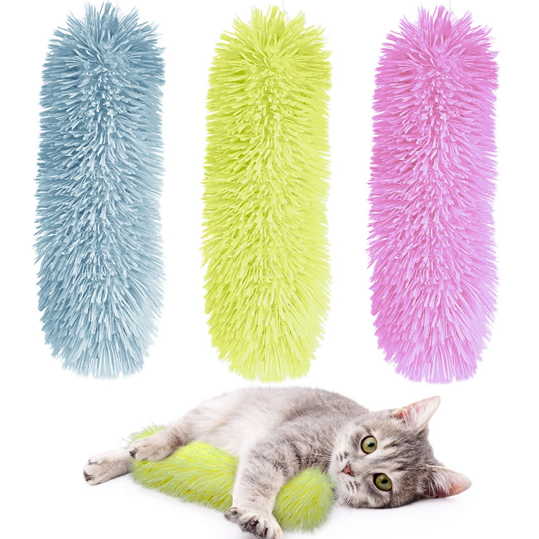 3Pcs Catnip Toys, Soft Plush PP Cotton Stuffed Pillows, Interactive ...