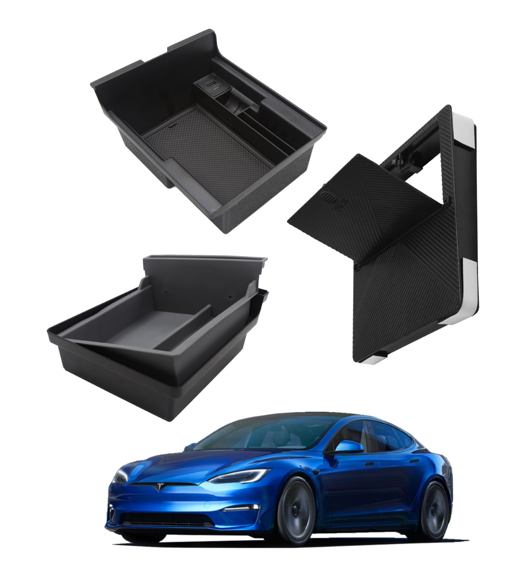 3Pcs Center Console Organizer for Tesla Model Y Accessories For 2020 ...