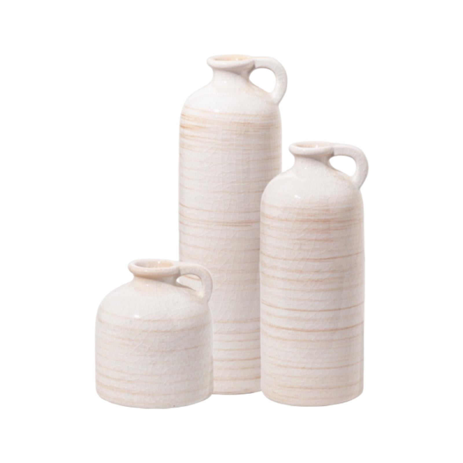 3Pcs Ceramic Flower Vase Antique Ceramic Vase Equipment Centerpiece ...
