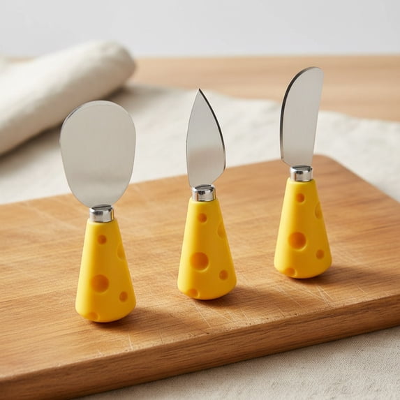 3Pcs Cheese Knife, Cheese Handle Cheese Knife Set for Cutting Boards ...