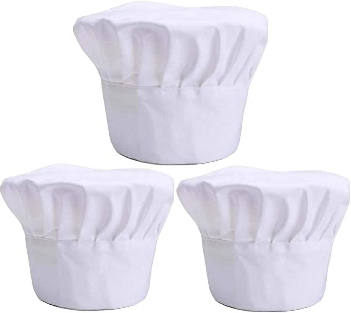 3Pcs Chef Hat，Adjustable Elastic Washable Dustproof Anti-Fume Kitchen ...
