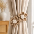 3Pcs Chemical Fiber Flower Curtain Tiebacks for Home Wall Drapes Window ...