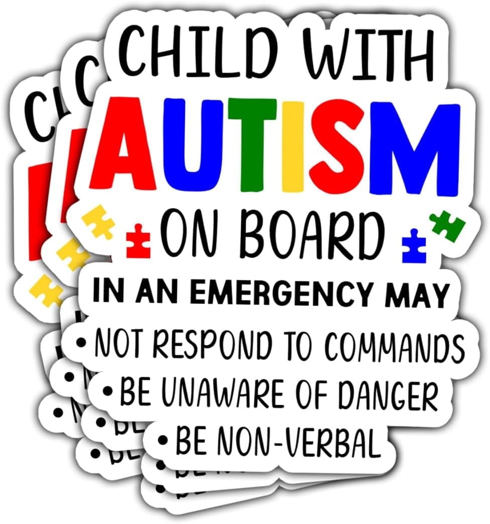 3Pcs Child with Autism On Board Sticker, Autism Awareness Vinyl Sticker ...