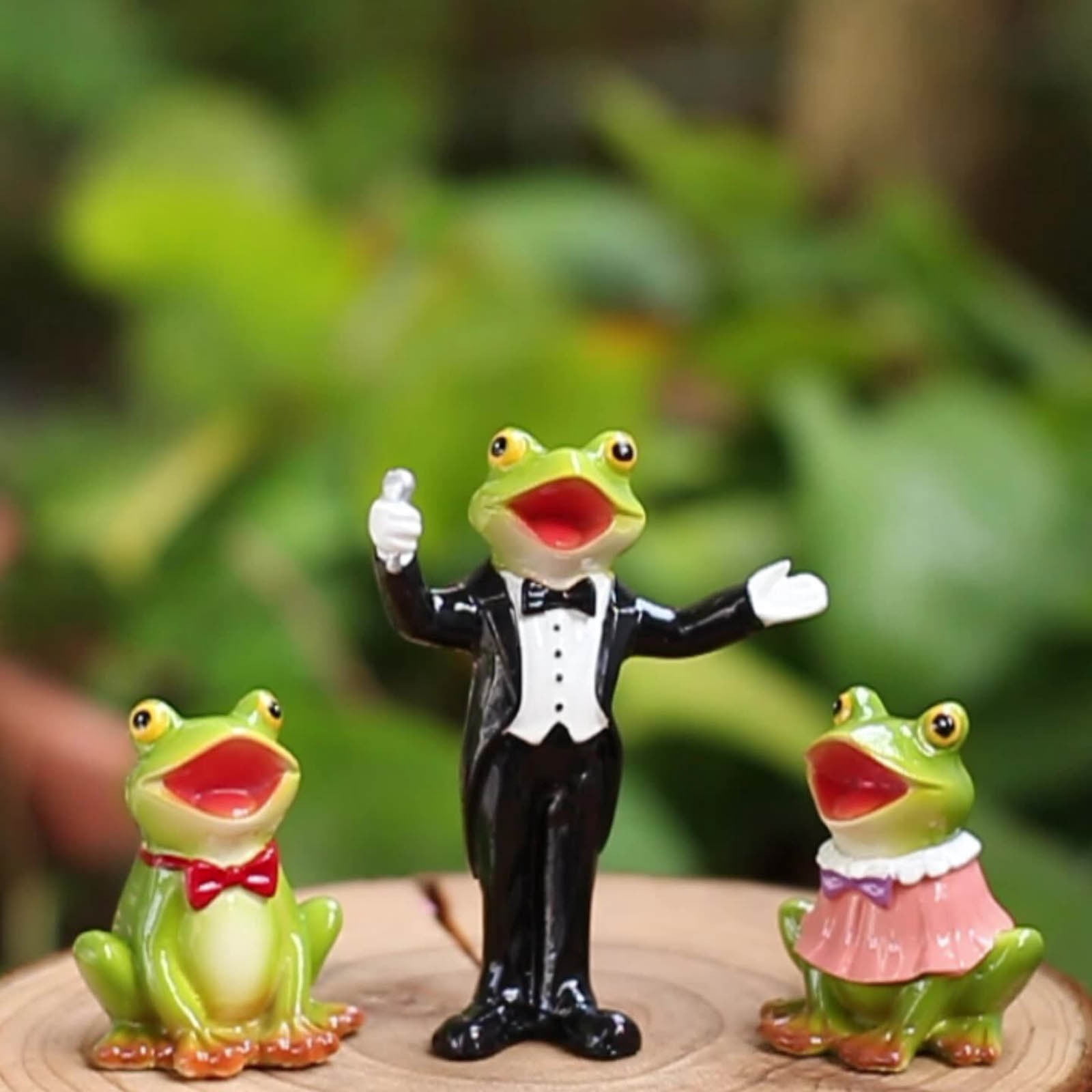 3Pcs Choir Frog Resin Flower Pot Set, Practical Creative Flower Holder ...