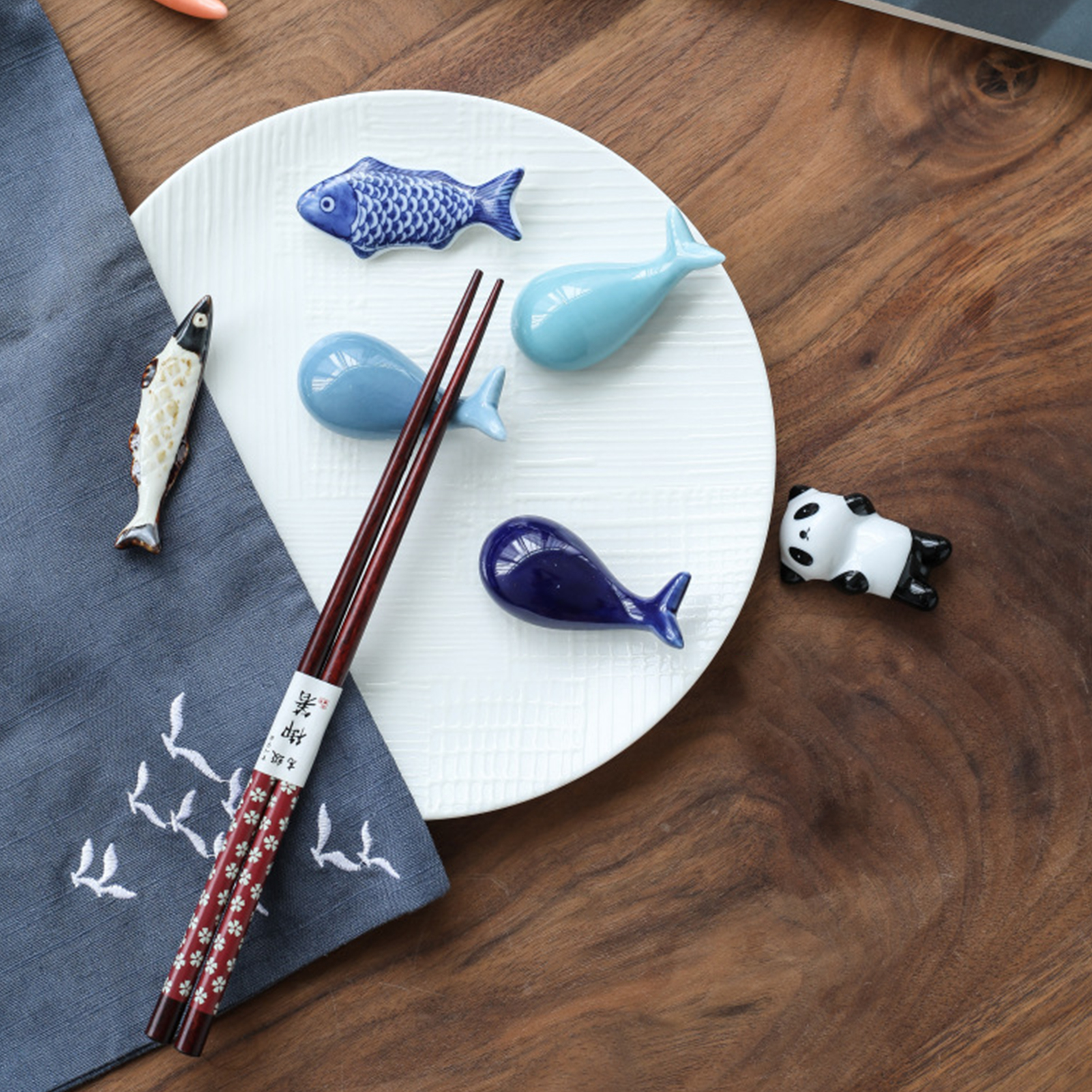 3Pcs Chopstick Rest Cartoon Creative Cute Adorable Appearance Ceramics ...