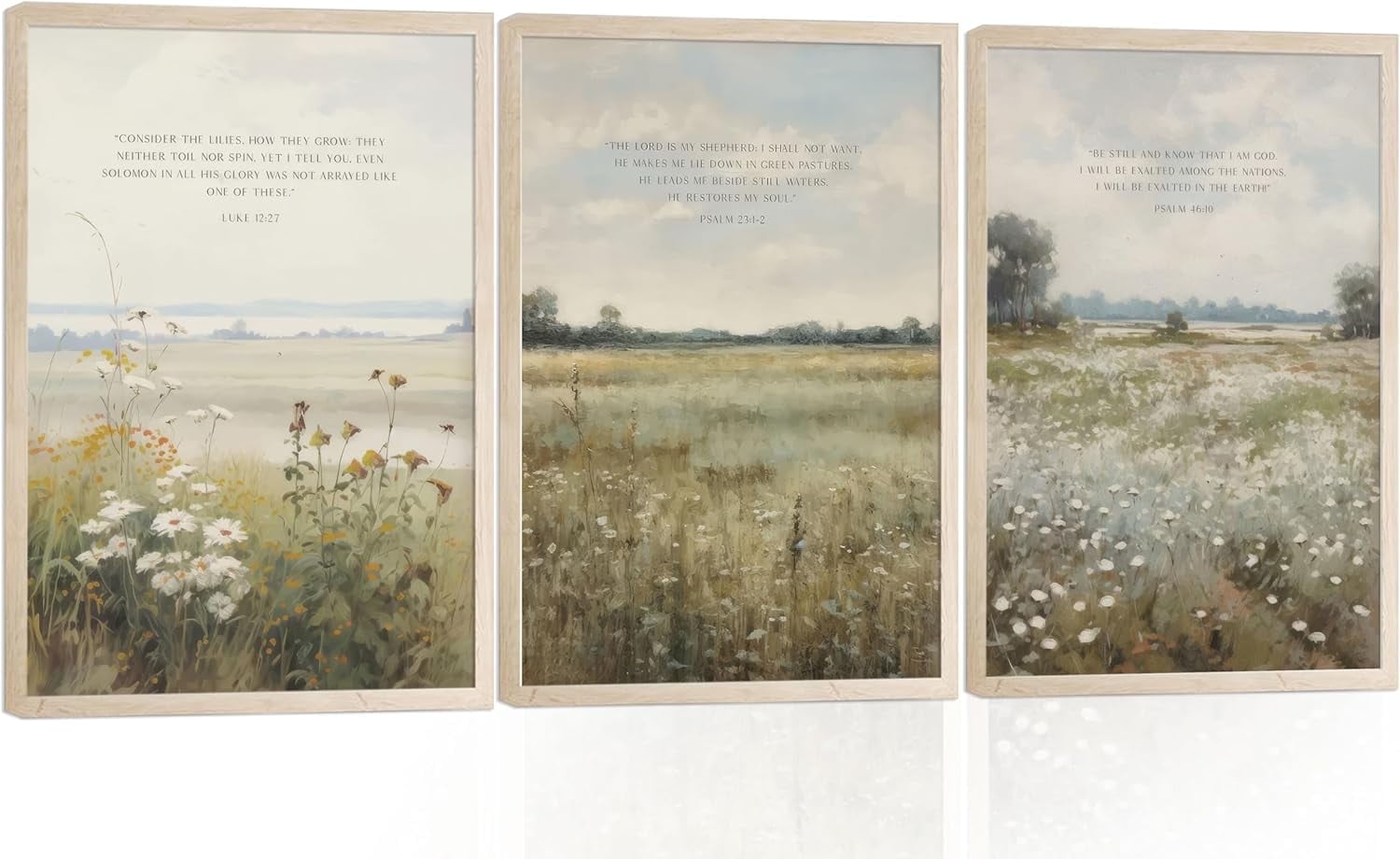 3Pcs Christian Scripture Wall Art Bible Verse Canvas Wall Decor Modern ...