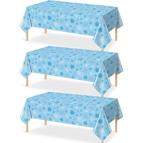 3Pcs Christmas Snowflake Party Tablecloths Decorations,Plastic Table ...