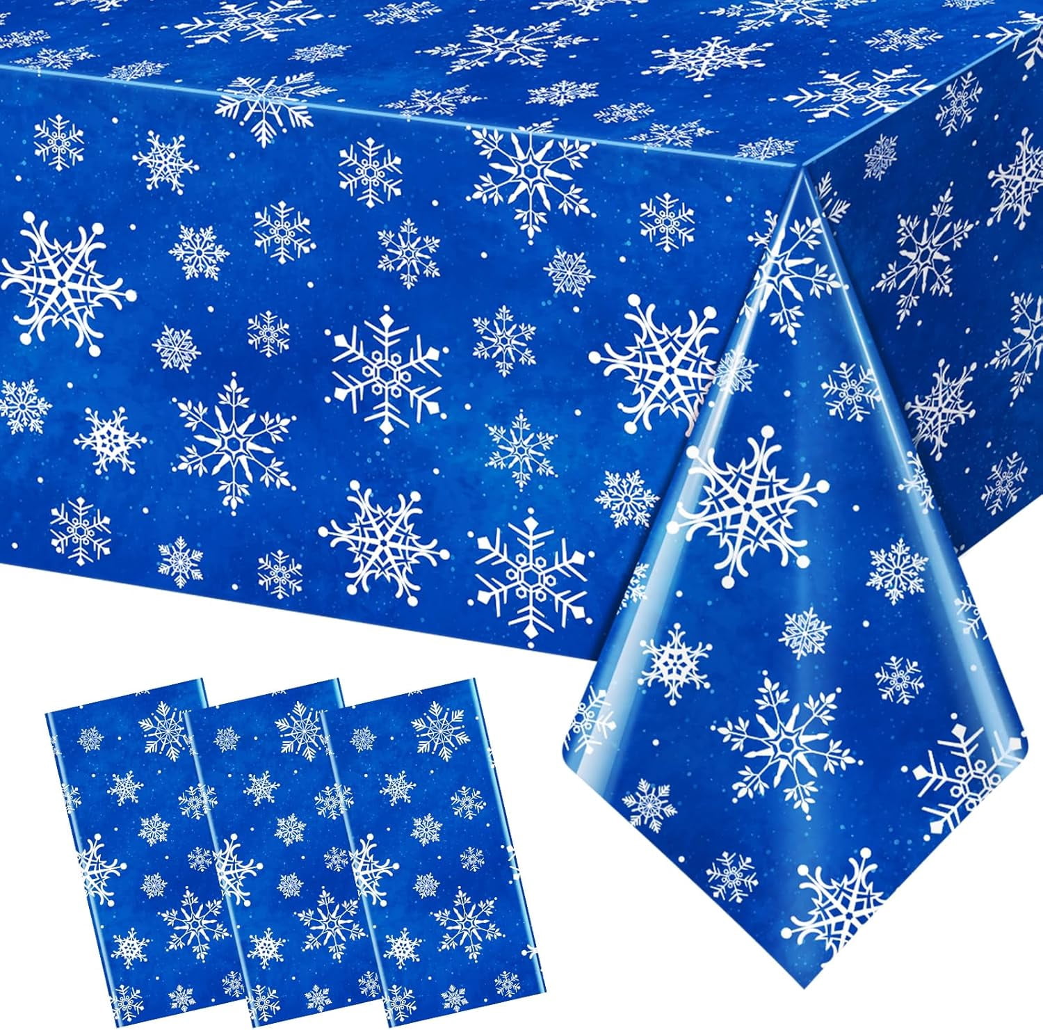 3Pcs Christmas Snowflake Party Tablecloths Decorations,Plastic Table ...