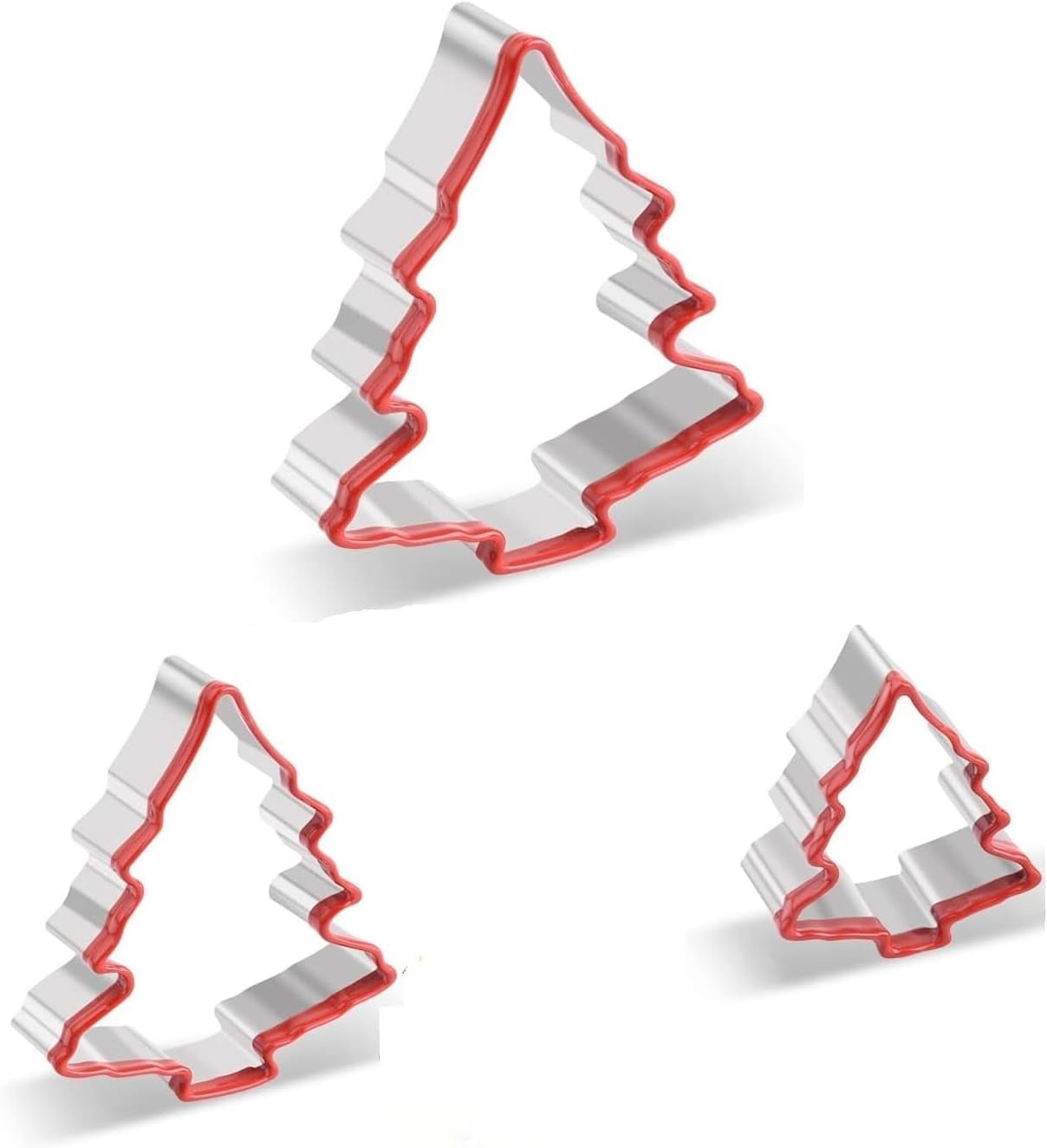 3Pcs Christmas Tree Cookie Cutters, Stainless Steel Christmas Cookie ...